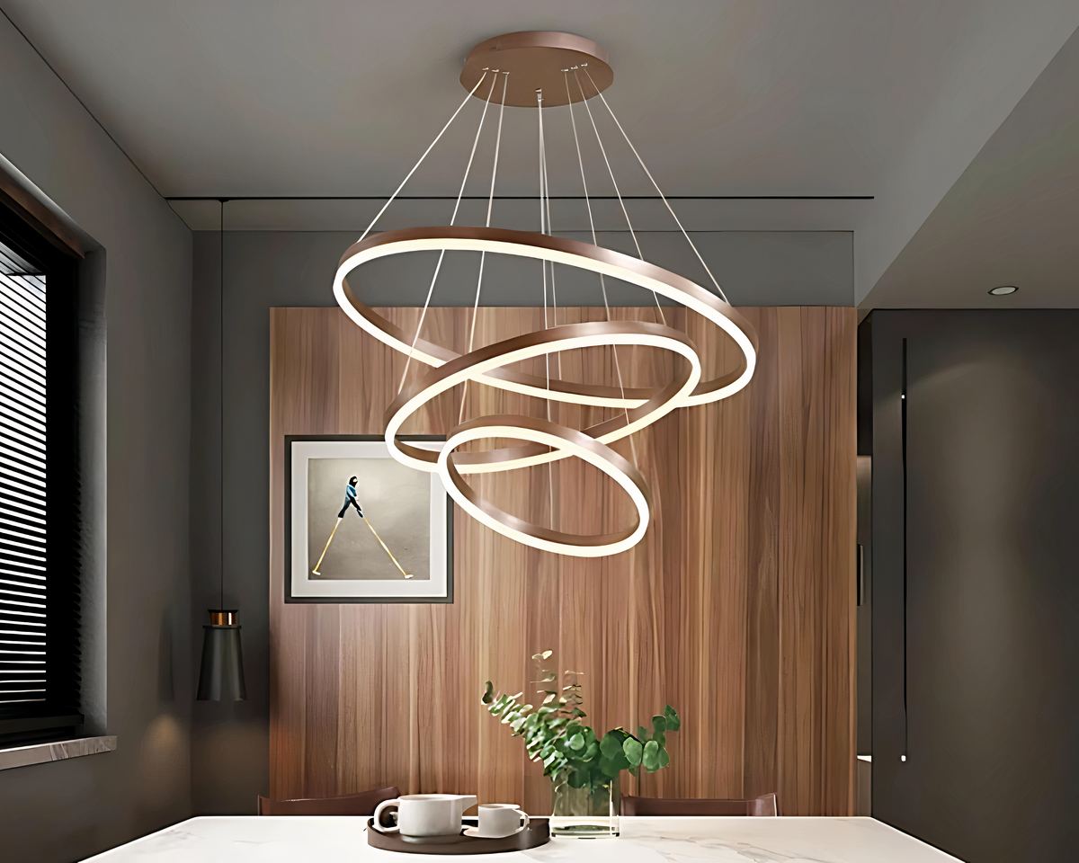 Grand lustre avec cercles suspendus • Lustre Design