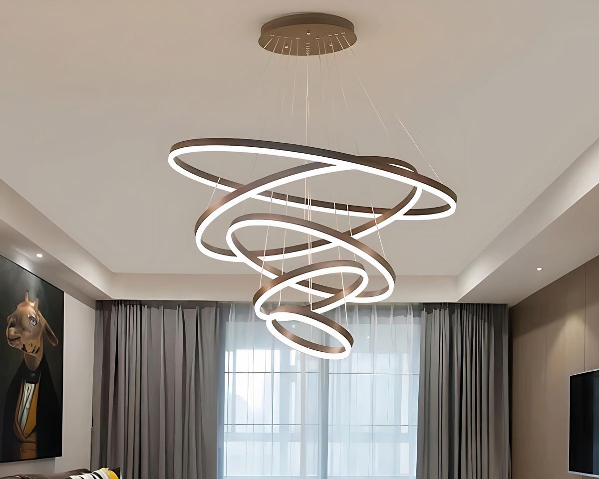 Grand lustre avec cercles suspendus • Lustre Design